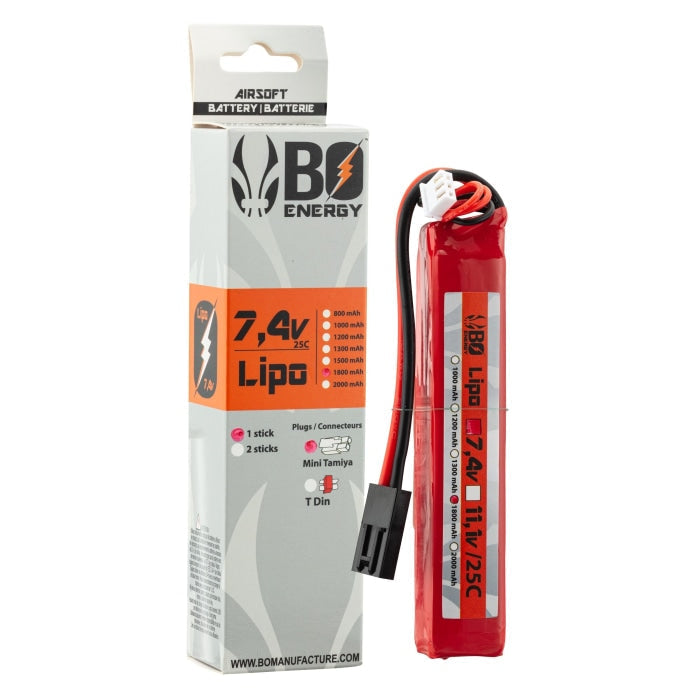 Batterie BO Manufacture Lipo 2S - 7.4V - ChasseTir.com